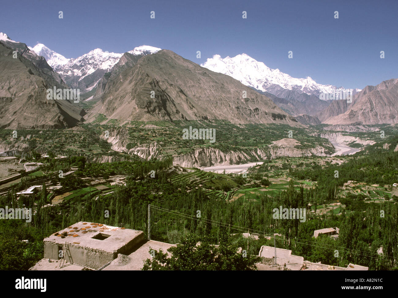 Pakistan Hunza Valley Karimabad View of Rakaposhi from Baltit fort Mirs ...