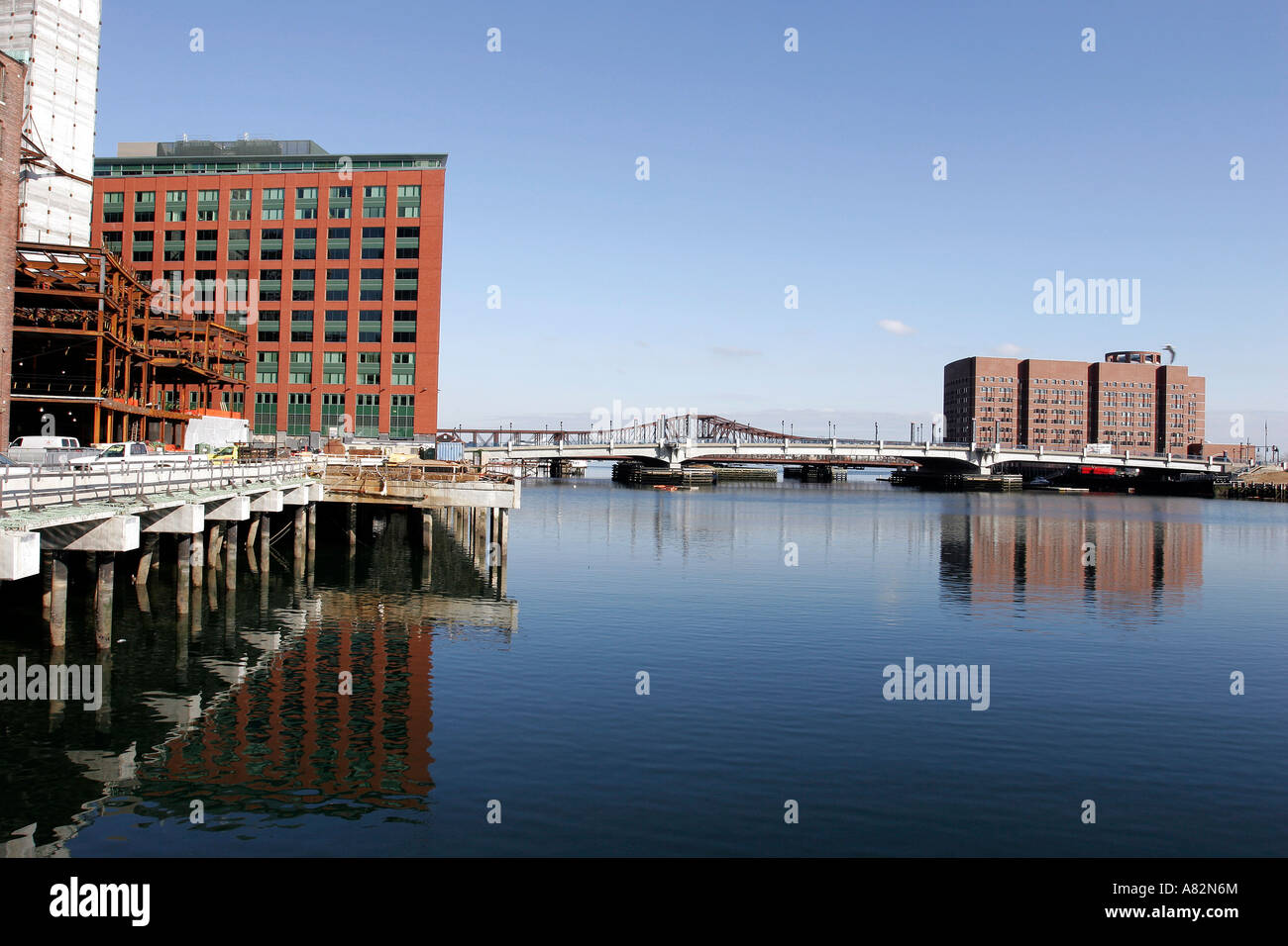 Buildings at the harbour in Boston Stock Photo - Alamy
