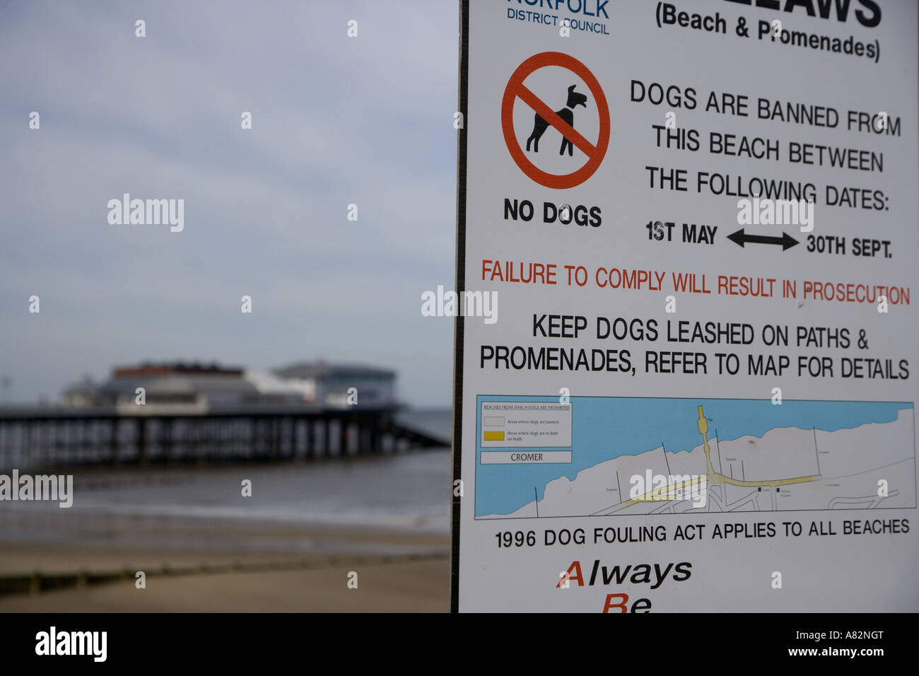 Dog Restriction Sign Norfolk UK March Stock Photo - Alamy