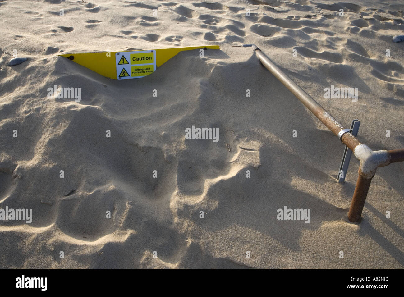 Drifting Sand Sign Norfolk UK Stock Photo - Alamy
