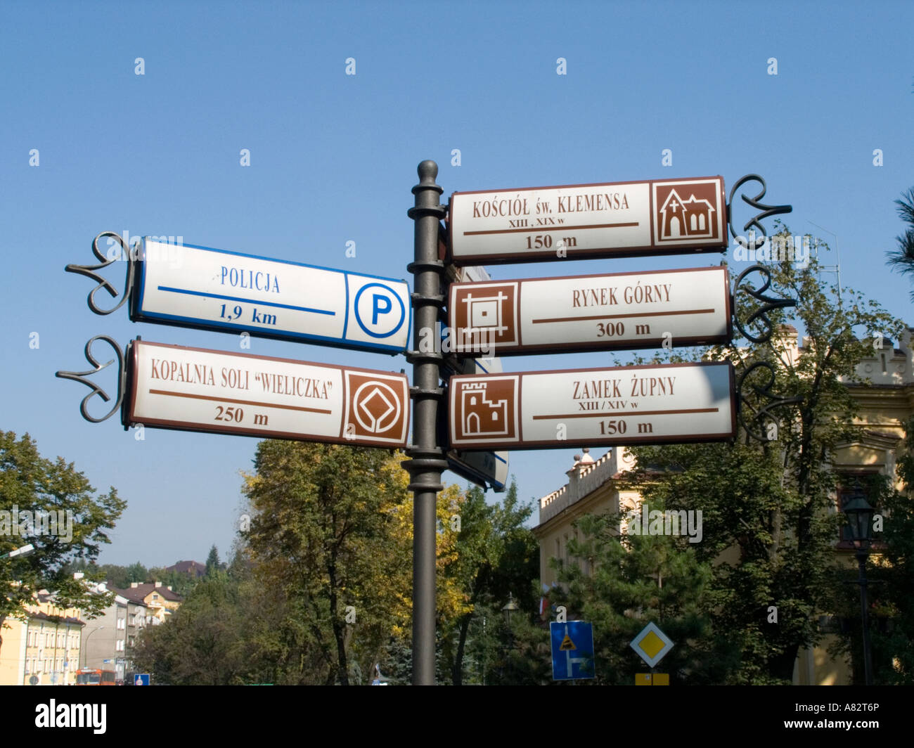 Road sign in Wieliczka Poland Stock Photo - Alamy