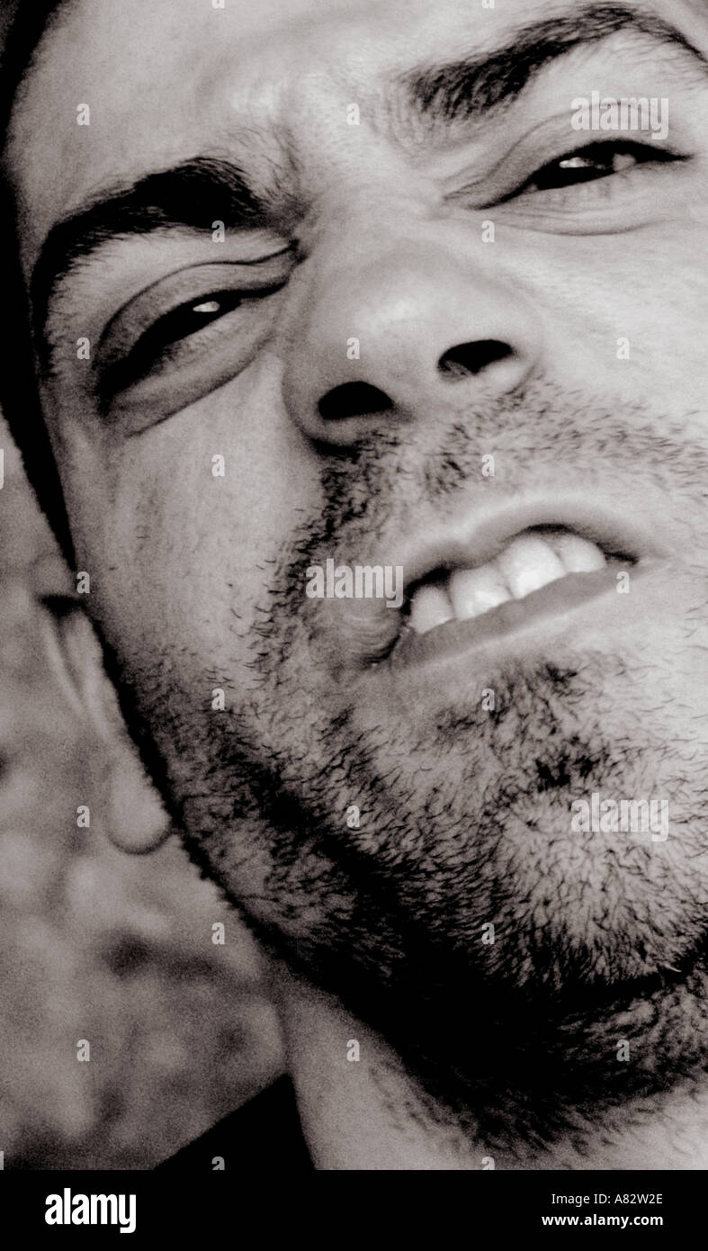 Man face close up agressive hi-res stock photography and images - Alamy