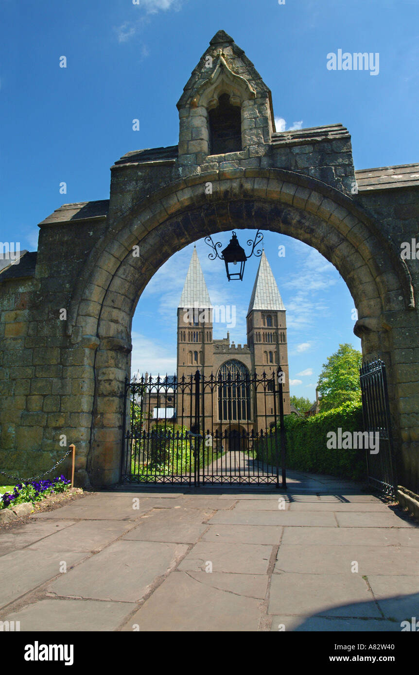 Entrance gate Southwell Minster 12th 14th century Norman Cathedral ...