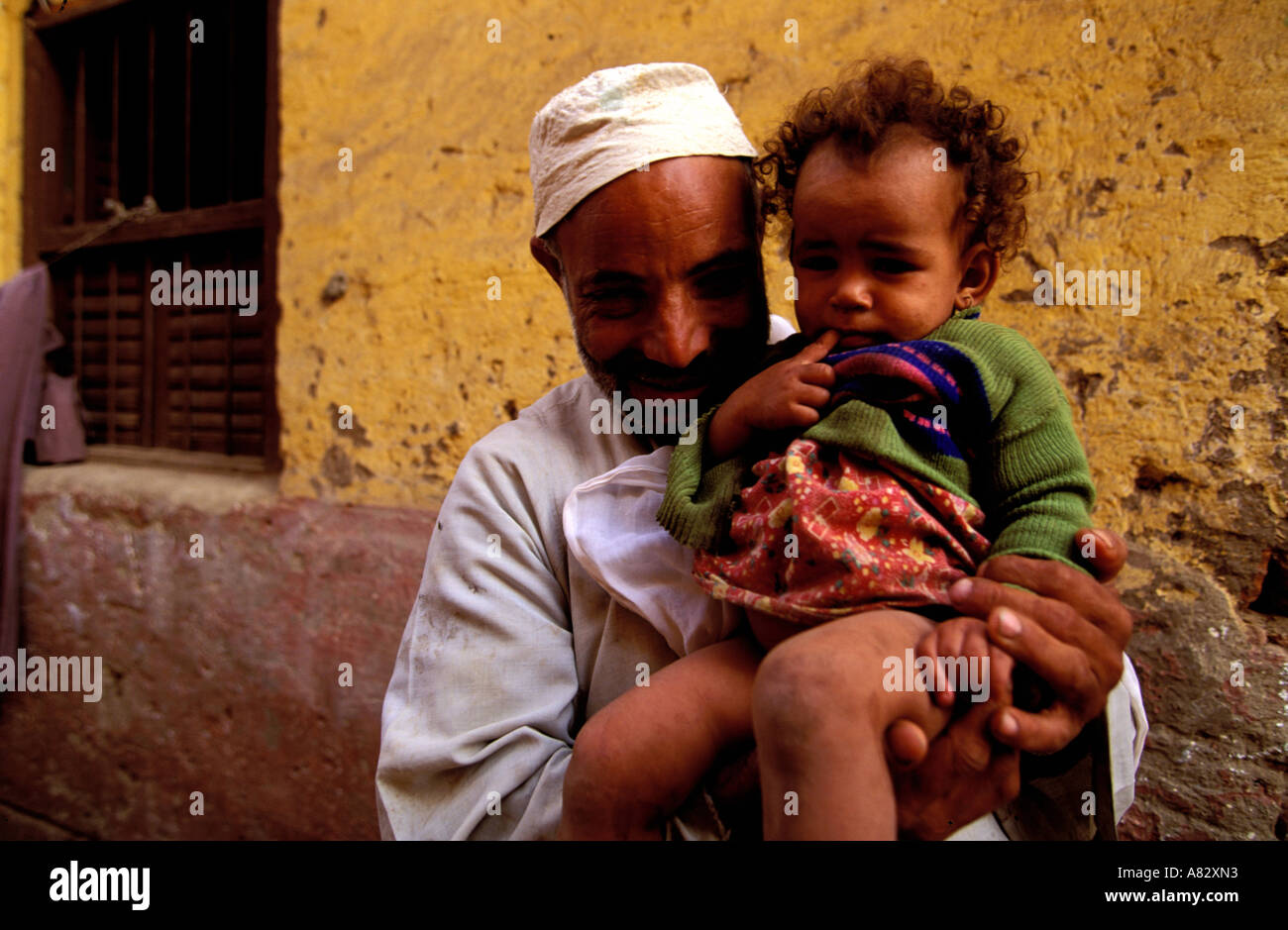Egypt, a father with his child Stock Photo - Alamy