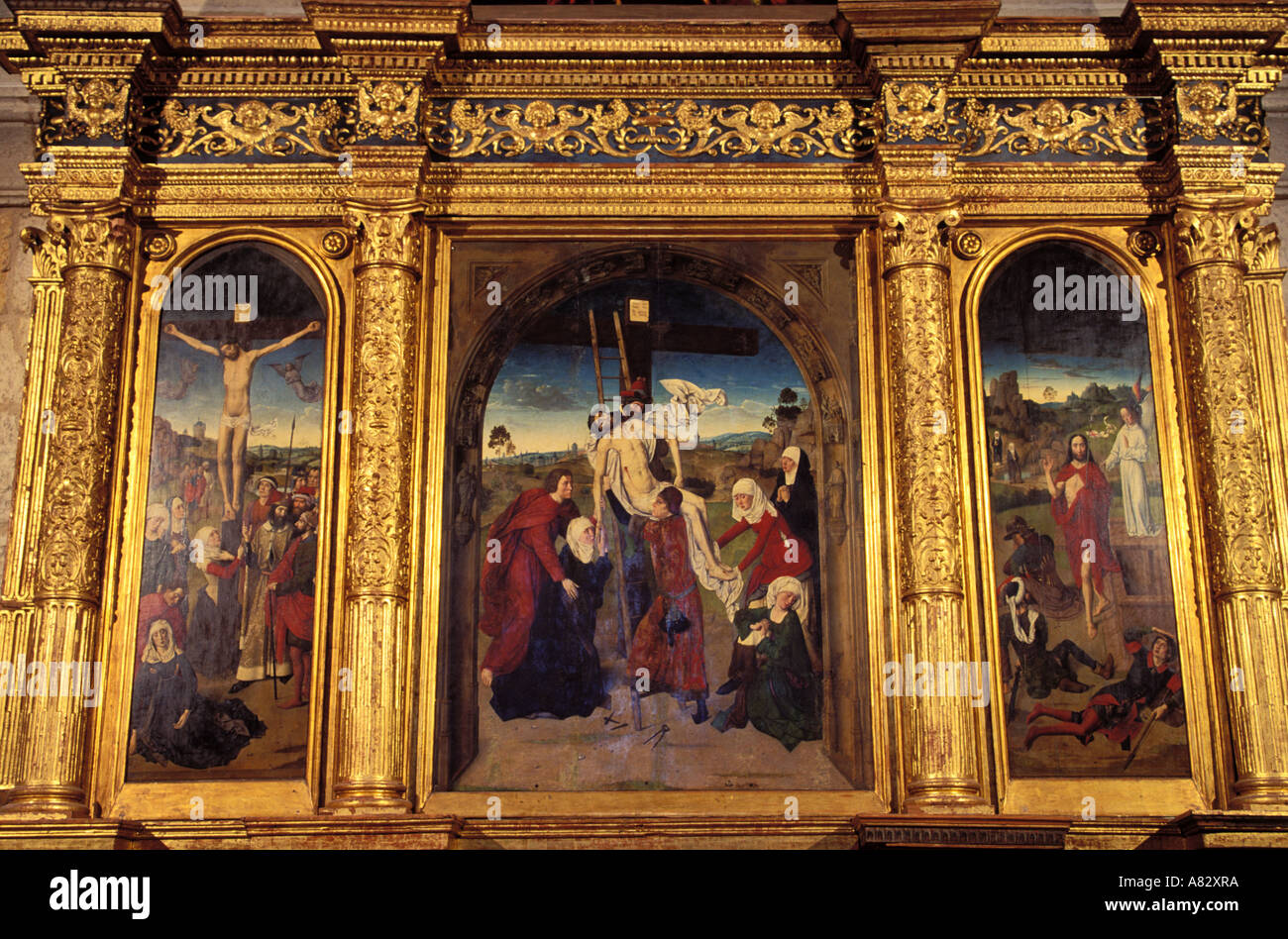 Spain, Andalusia, Granada, altarpiece of the Capilla Real Stock Photo ...