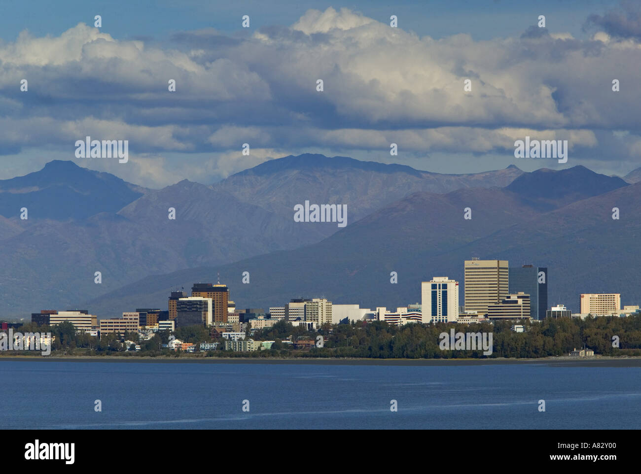 Anchorage skyline, Alaska, USA Stock Photo - Alamy