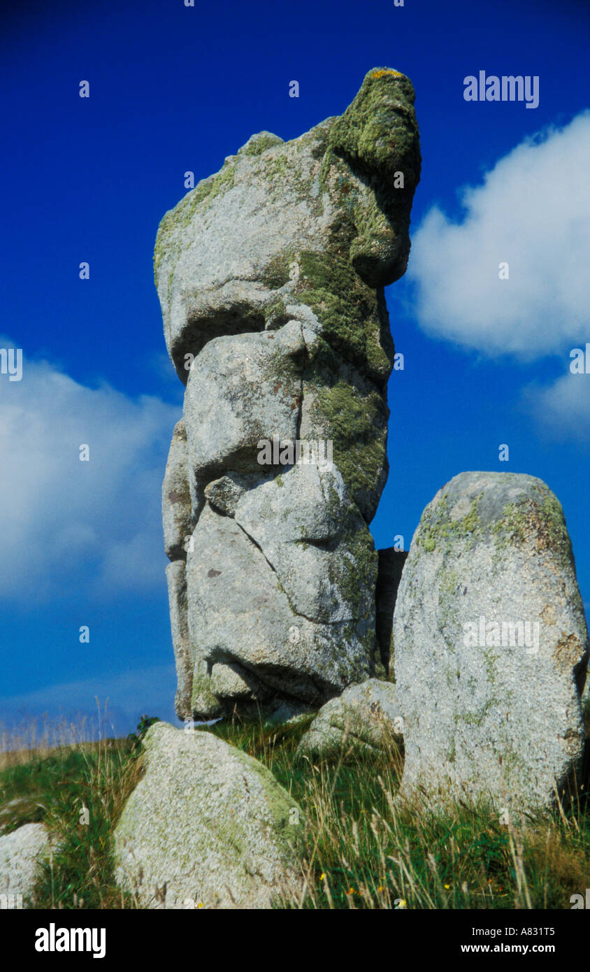 Stone in the shape of Nag's Head on St Agnes Island on the Isles of ...