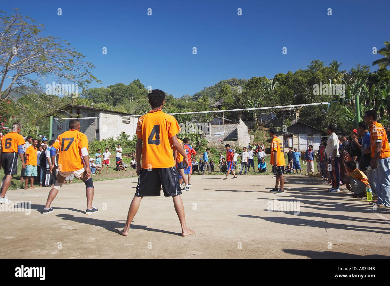Volleyball Match In Village Stock Photo - Alamy
