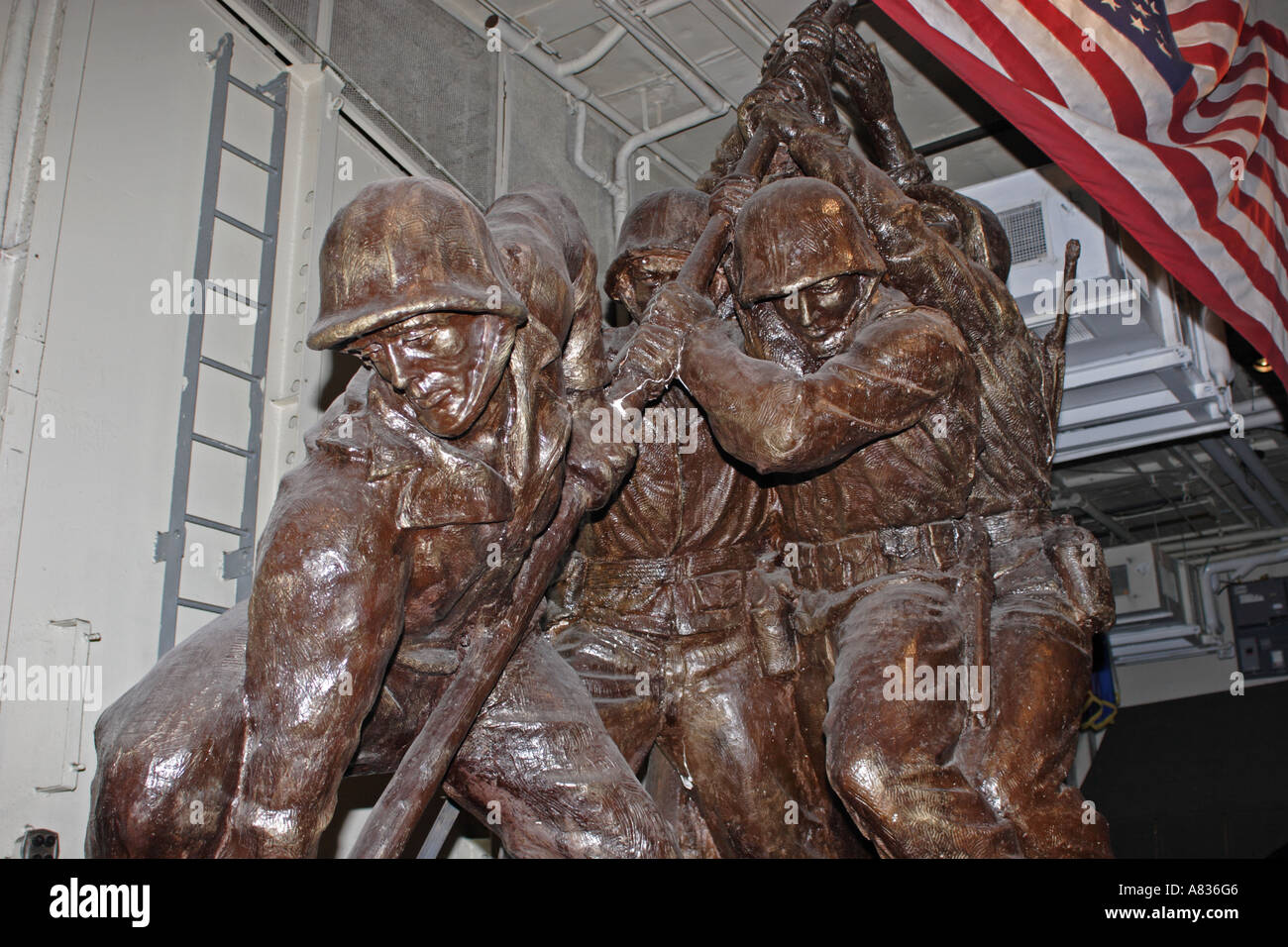 Original Iwo Jima Statue aboard the USS Intrepid Stock Photo - Alamy