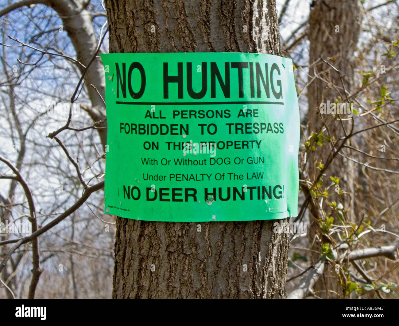 No Hunting Sign Stock Photo - Alamy