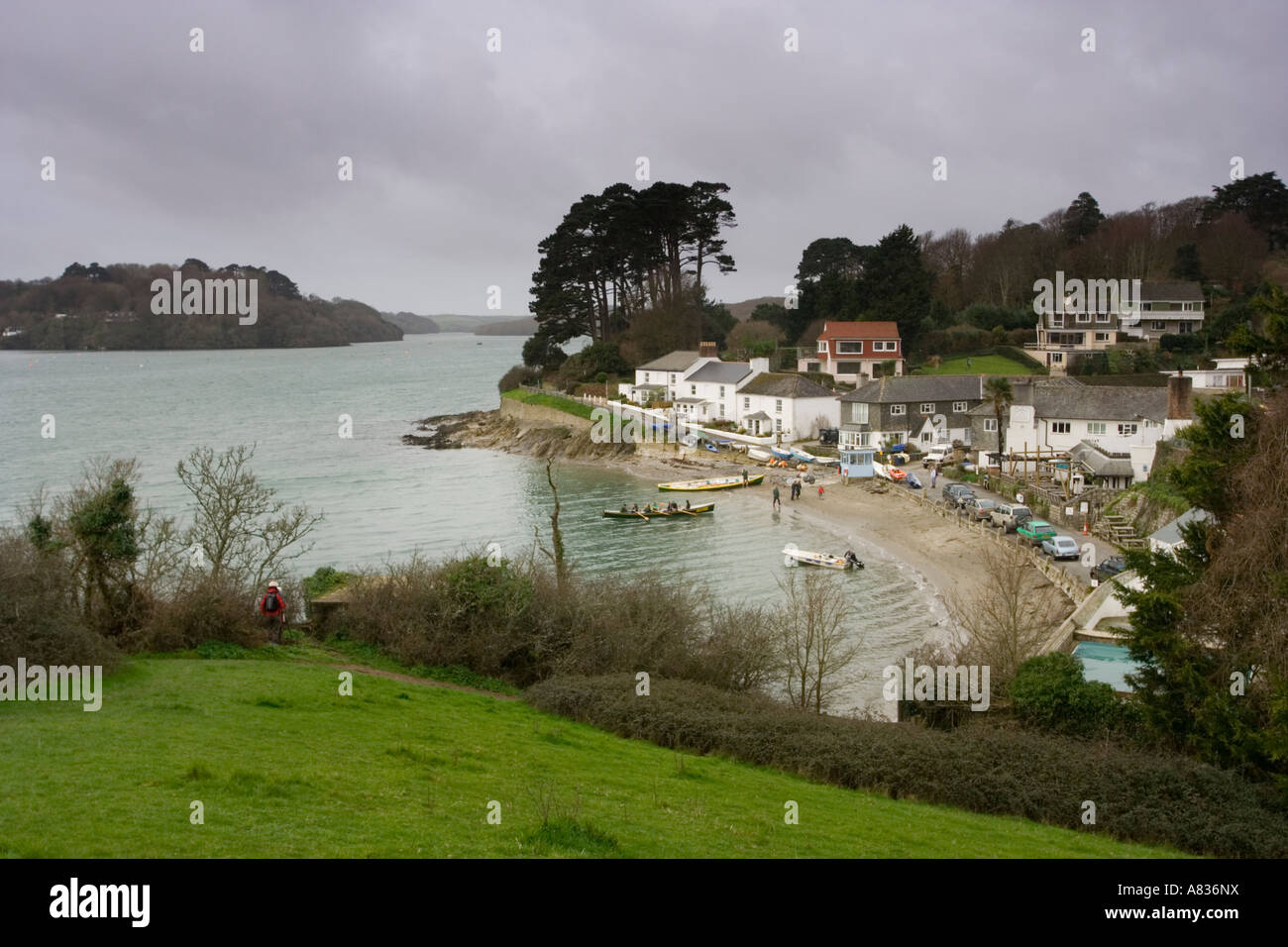 The riverside village of Helford Passage Cornwall England UK Stock ...