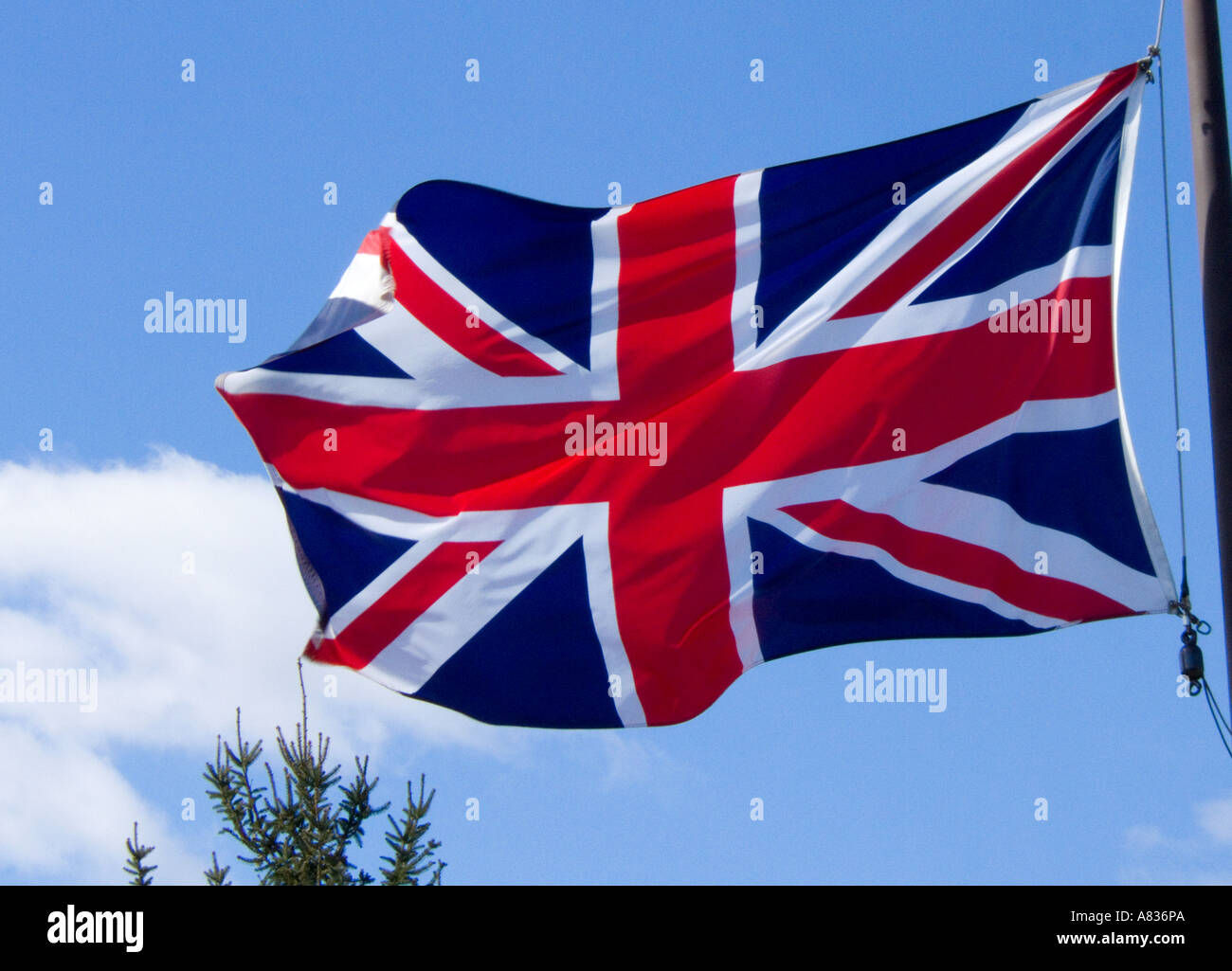 Union Jack Flag Flapping In The Wind Stock Photos & Union Jack Flag ...