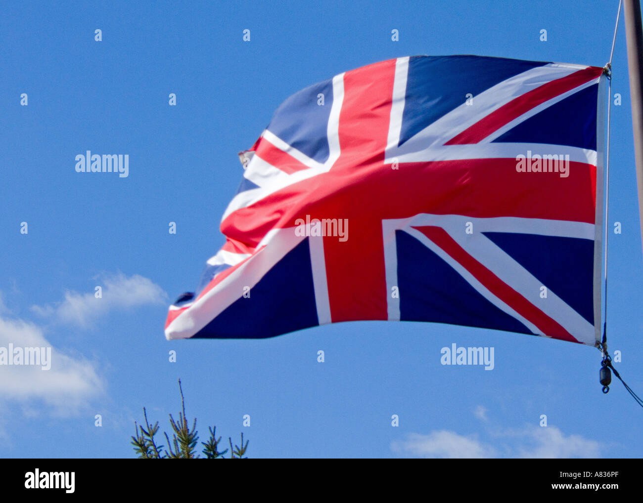 Unfurled union jack flag hi-res stock photography and images - Alamy