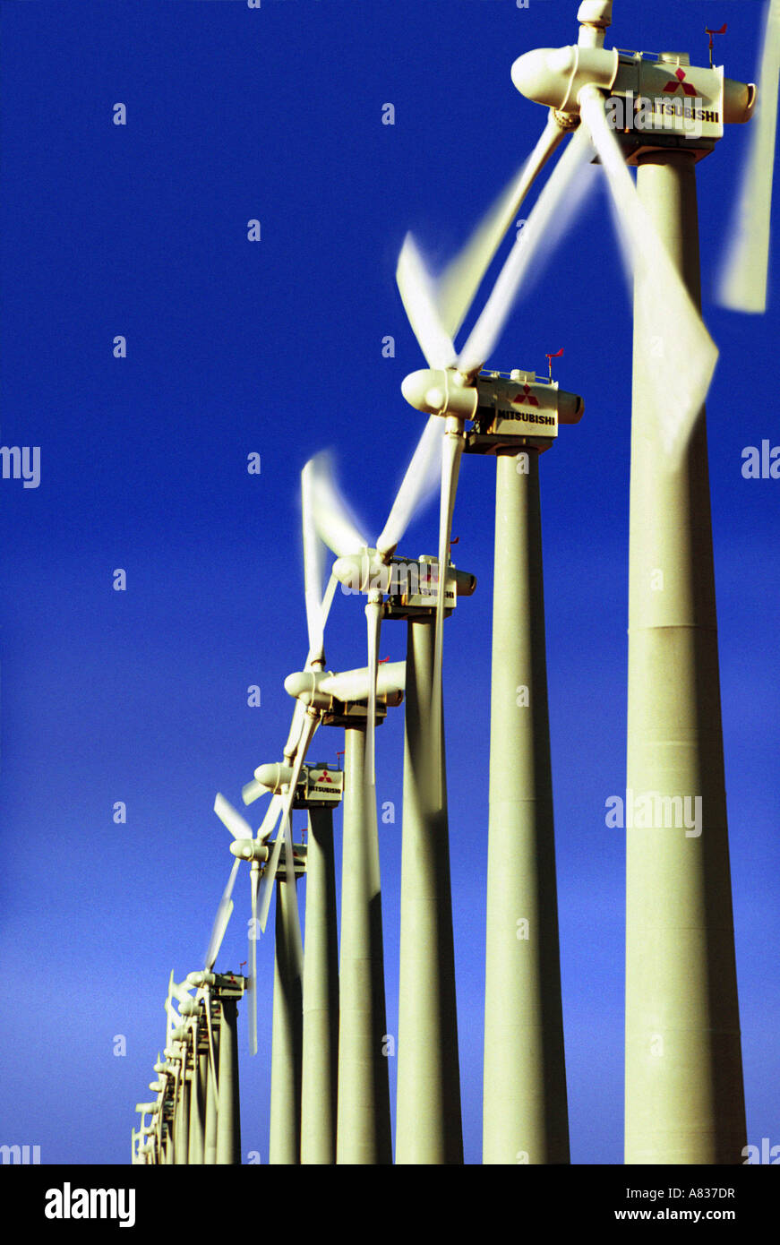 Hundreds of acres of wind farms operate in south central California ...