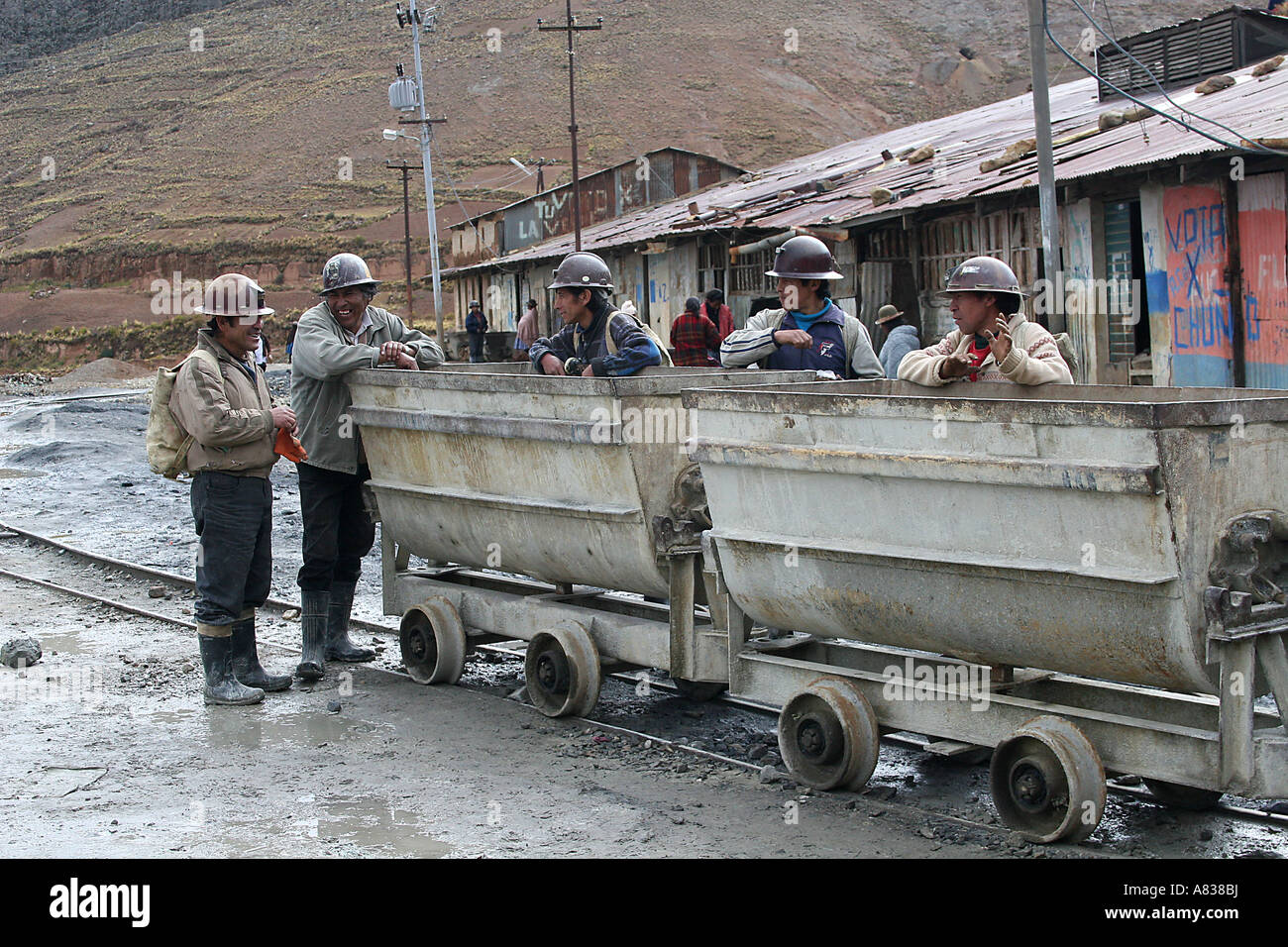 A group of miners at the mine-entrance Stock Photo - Alamy
