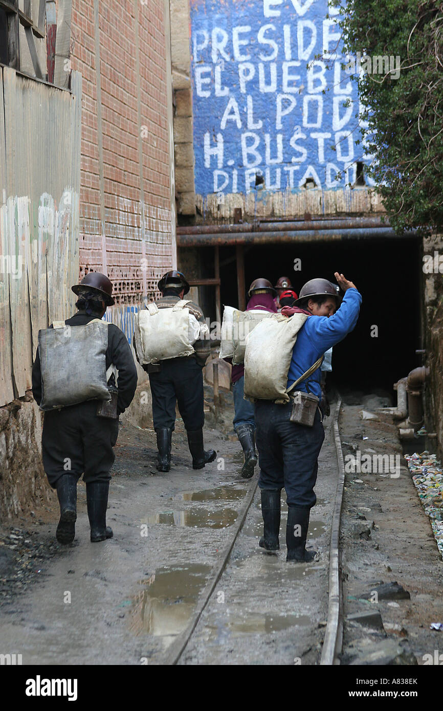 Miners at the mine-entrance Stock Photo - Alamy