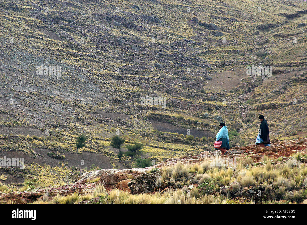 Two Traditional Bolivian women in bowler hats in Siglo XX, Llallagua ...