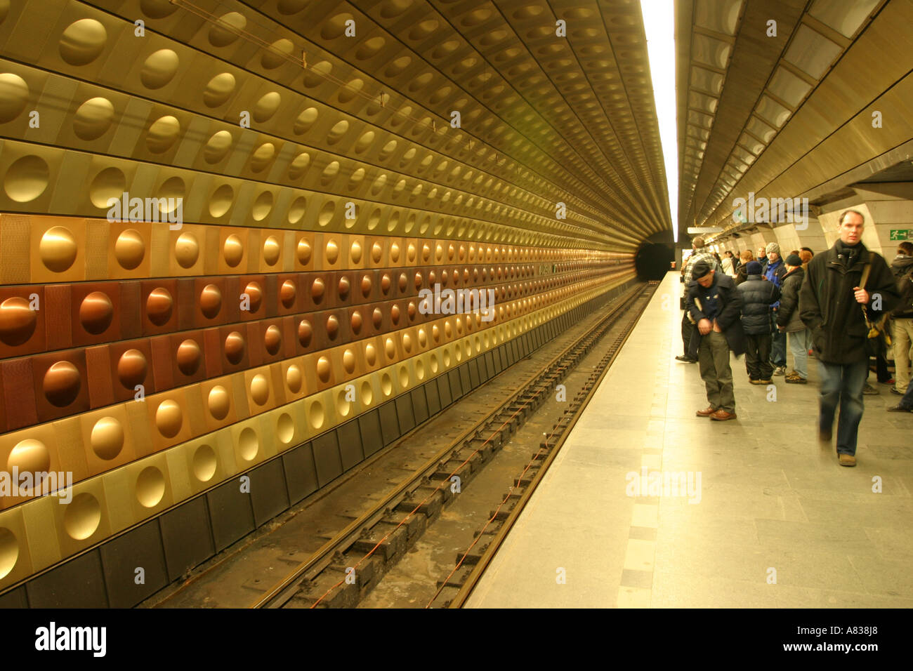 A station in Pragues metro Stock Photo - Alamy