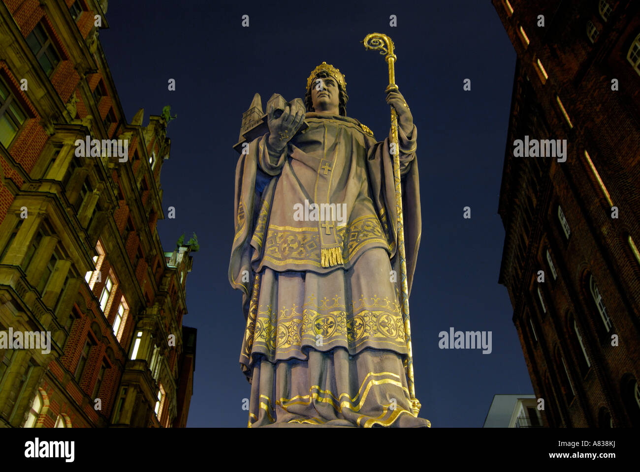 The statue of St. Ansgar in Hamburg, Germany, Europe Stock Photo - Alamy