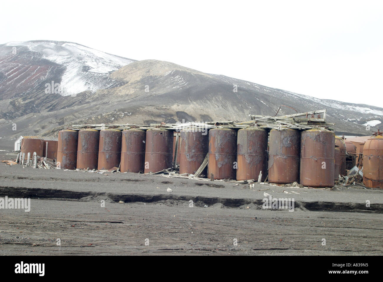 Remains of the first land based whale processing plant in Antarctica at ...