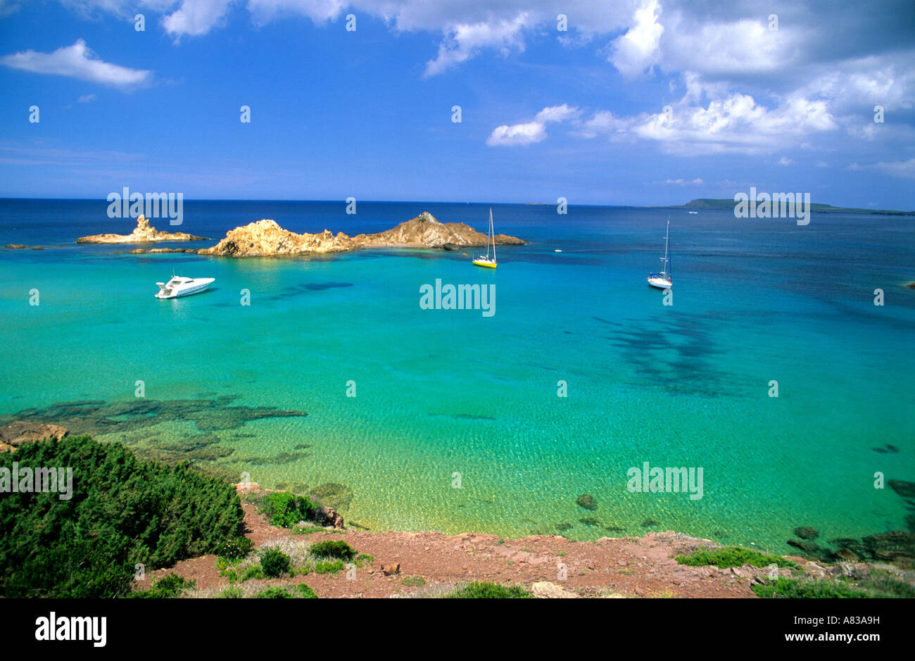 Cala or beach Pregonda Minorca Balearic islands Spain Stock Photo - Alamy