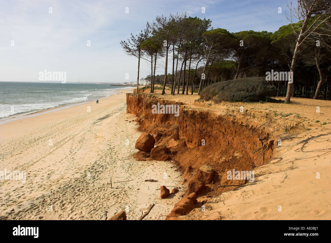 Coastal erosion showing how rough seas are slowly eroding the Stock ...