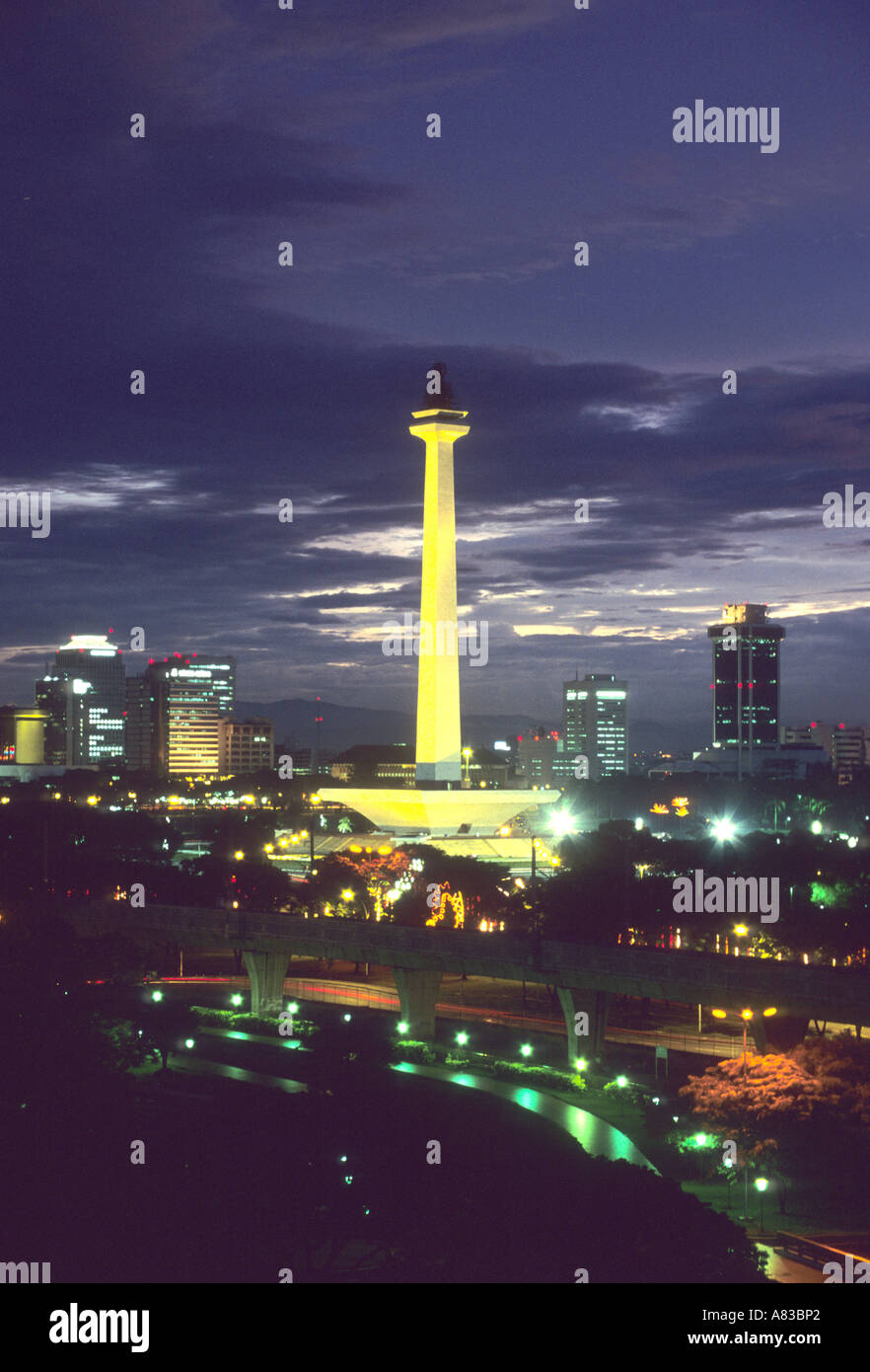 Jakarta skyline at night hi-res stock photography and images - Alamy