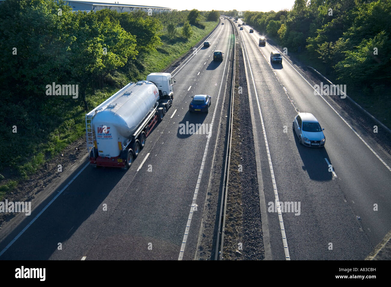 LOOKING DOWN ON THE A12 ROAD, NEAR COLCHESTER, ESSEX, ENGLAND,FROM ONE ...