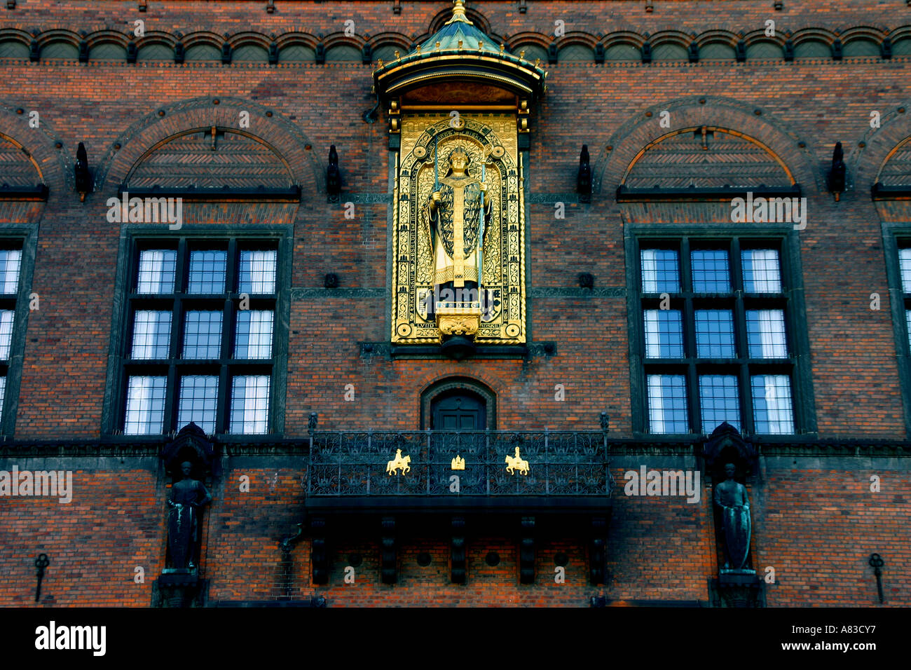 Bishop Absalons Statue on the Radhus (City Hall) in Copenhagen Denmark ...