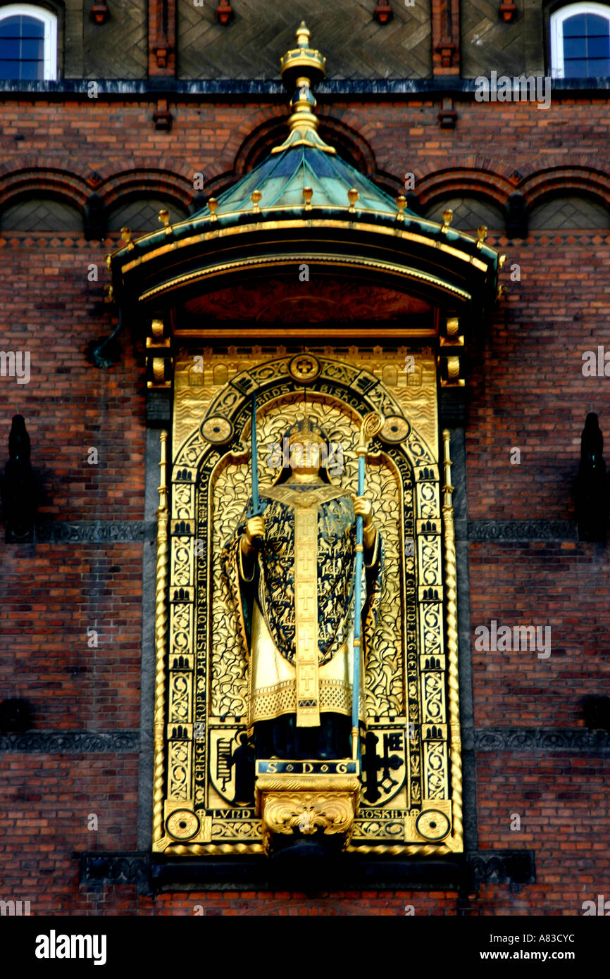 Bishop Absalons Statue on the Radhus (City Hall) in Copenhagen Denmark ...