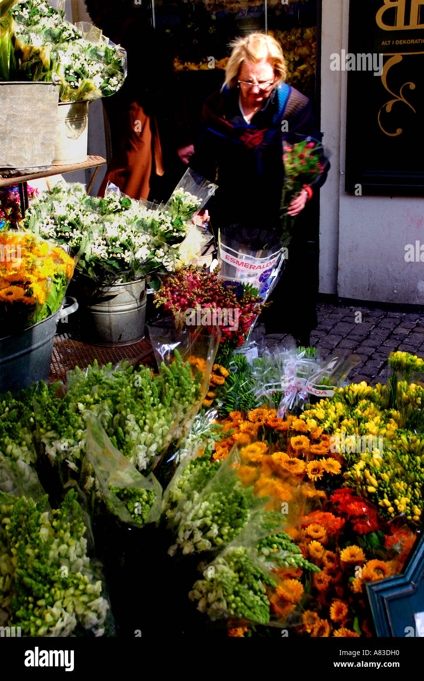 A flower stall in central Copenhagen Denmark Stock Photo - Alamy