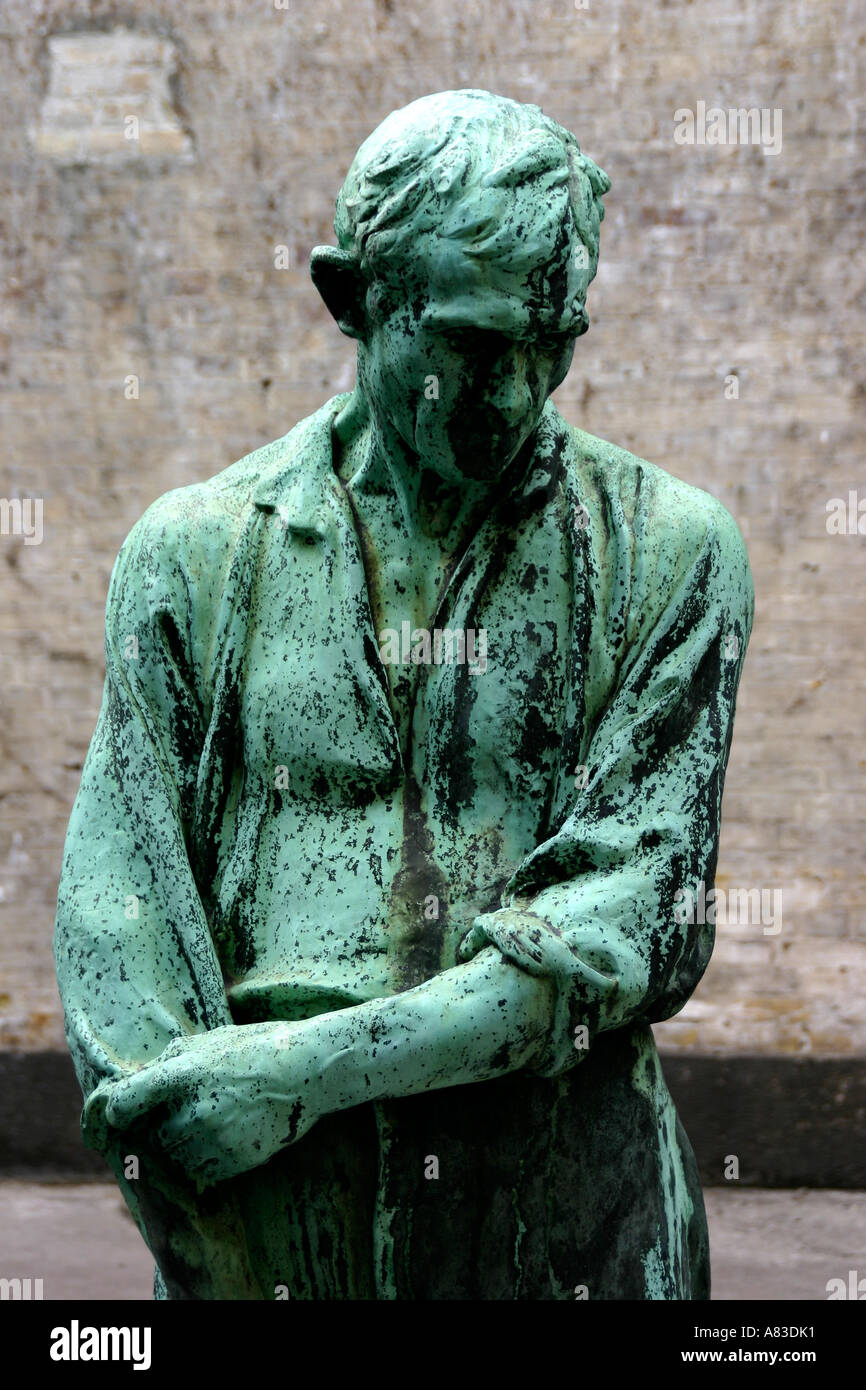A bronze statue outside the Nationalmuseet in Copenhagen Denmark Stock ...