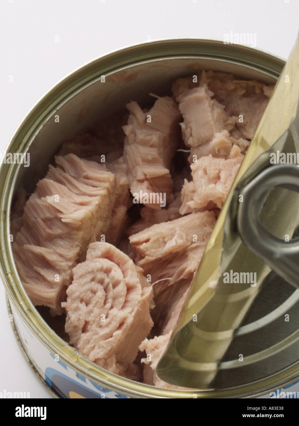 A Can of Tuna Fish Partially Opened Close Up Stock Photo - Alamy