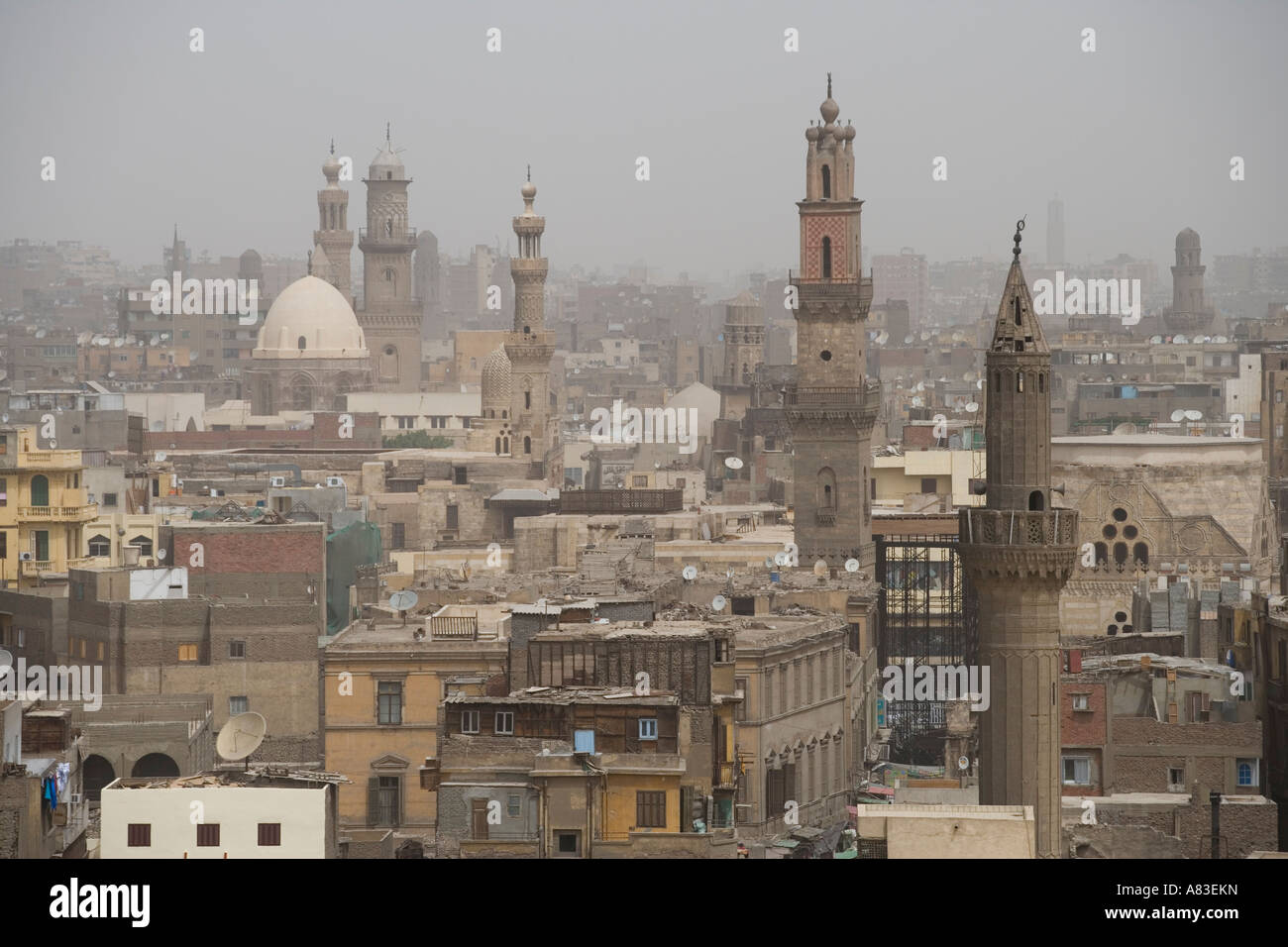View across the rooftops of Islamic Cairo Stock Photo - Alamy