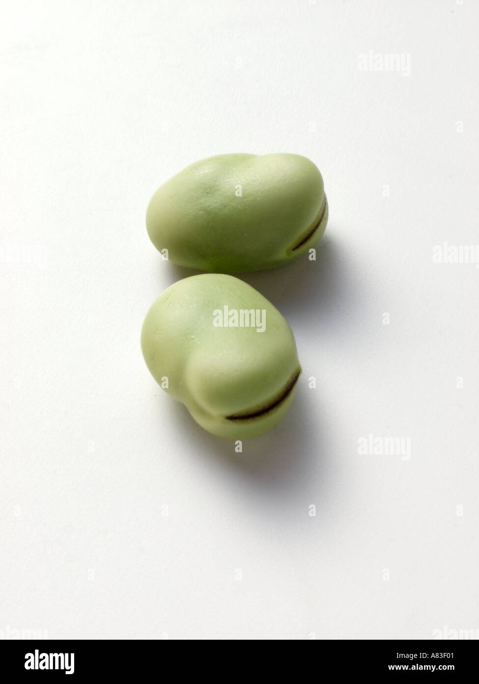 Two Green Beans Removed from Pod Stock Photo - Alamy