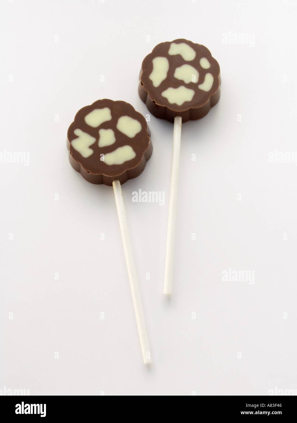 Two Chocolate Lollipops Stock Photo - Alamy