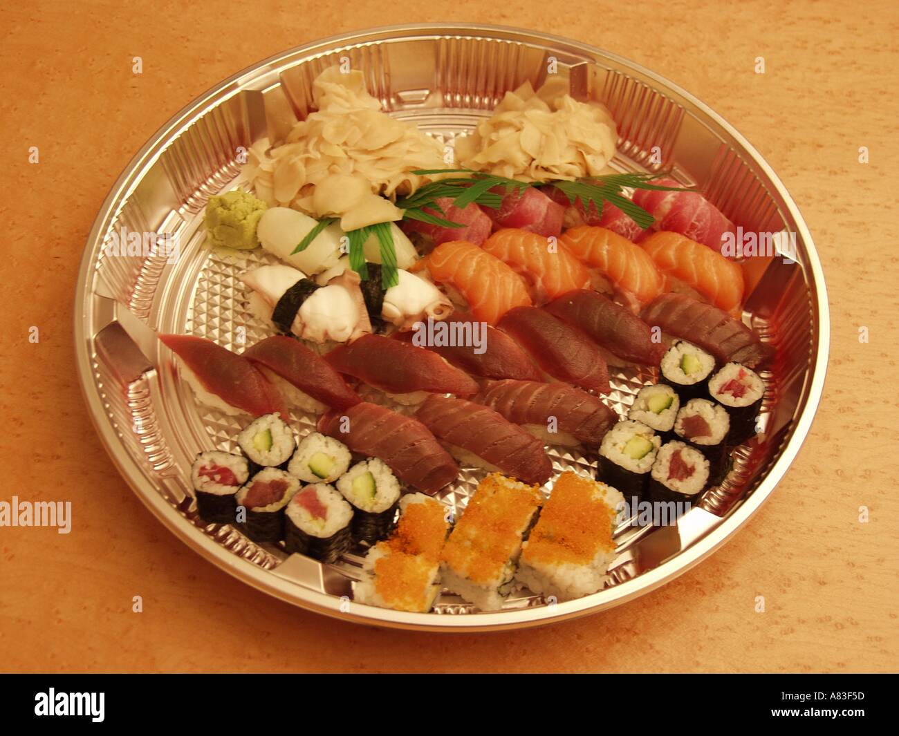 Assorted Sushi on a Round Platter Stock Photo - Alamy