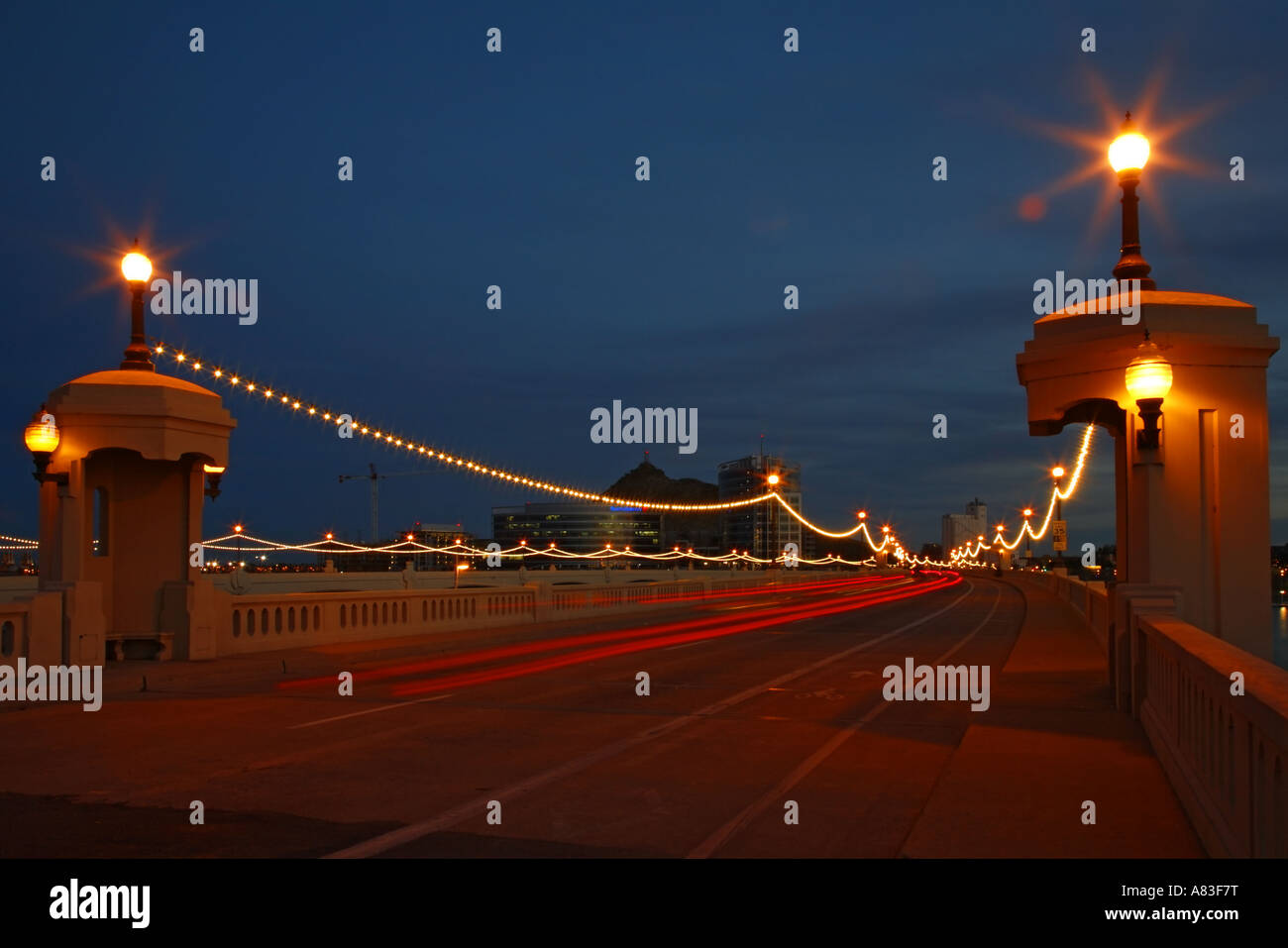 Bridges over Tempe Town Lake near Phoenix Tempe Arizona Stock Photo - Alamy