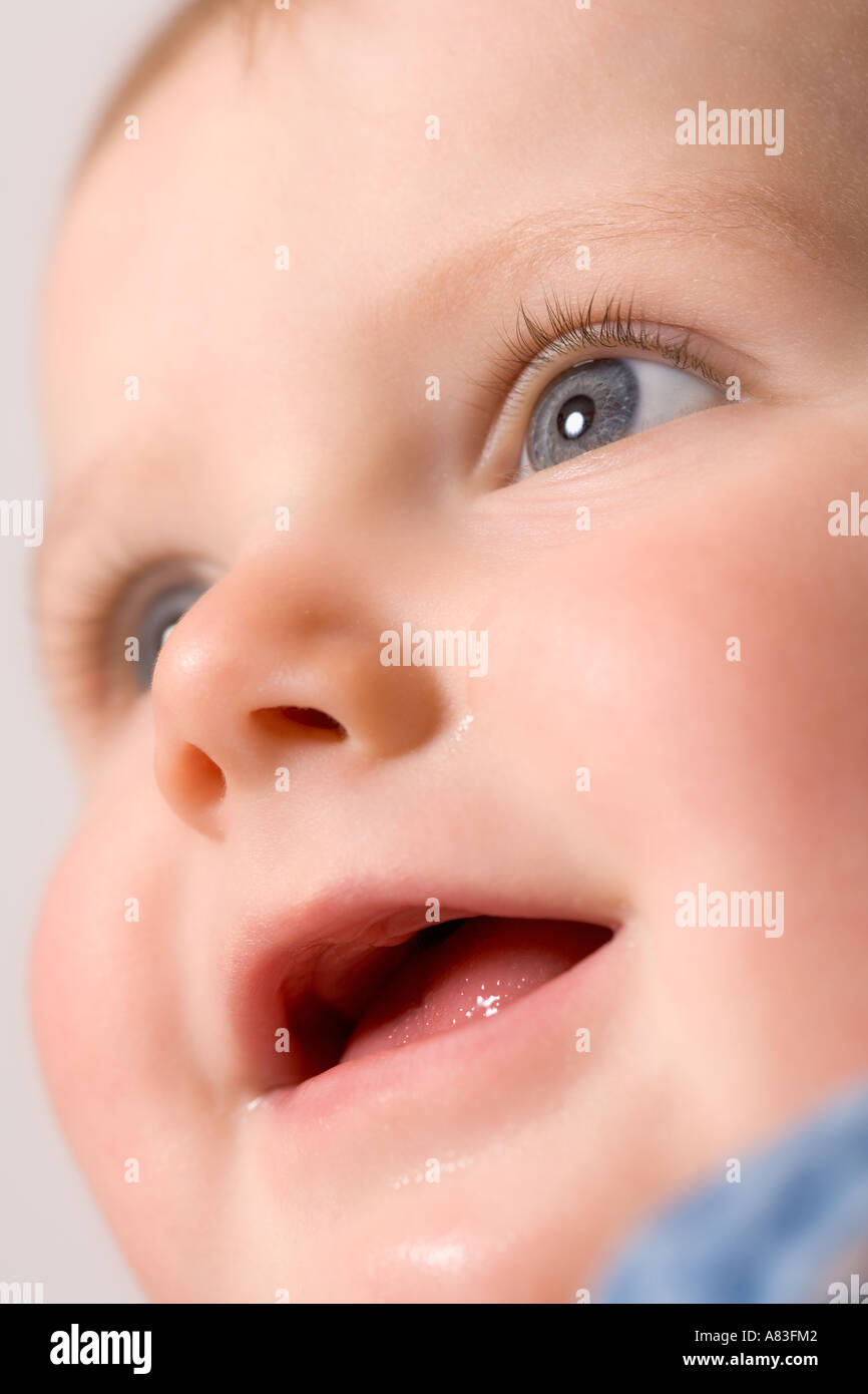 BABY GIRL NINE MONTHS OLD Stock Photo - Alamy