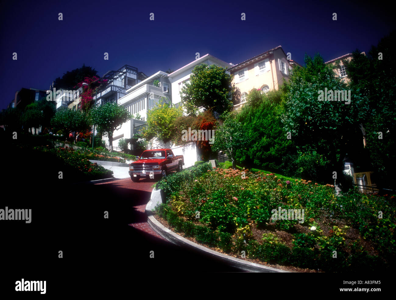 The twisting Lombard Street at North Beach San Francisco California USA ...