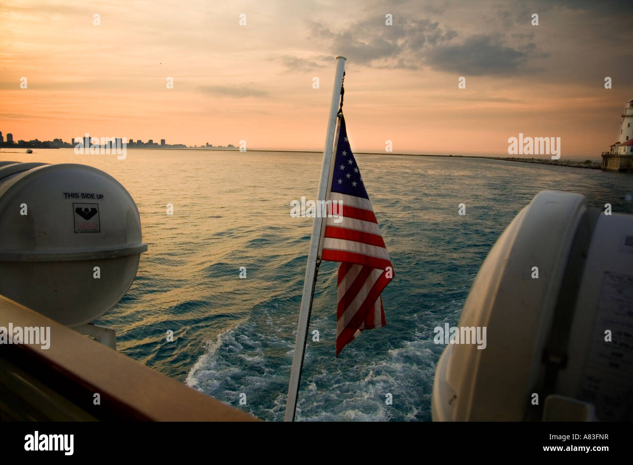 American flag wake boat hi-res stock photography and images - Alamy