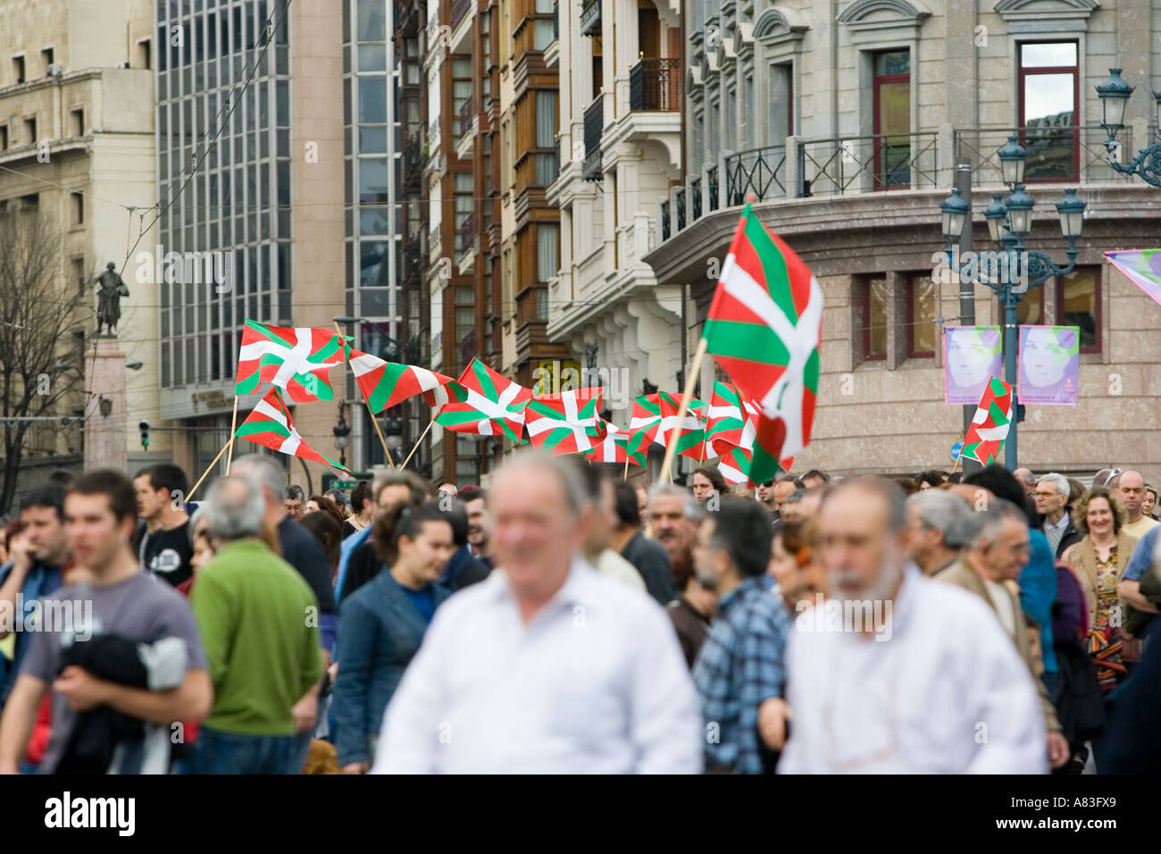 Basque nationalist demonstration in bilbao hi-res stock photography and ...