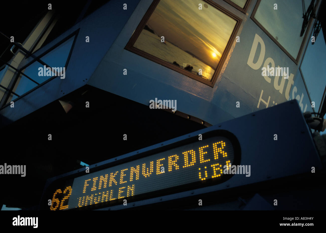 Hadag ferry line 62 to Finkenwerder across Elbe river in Hamburg ...