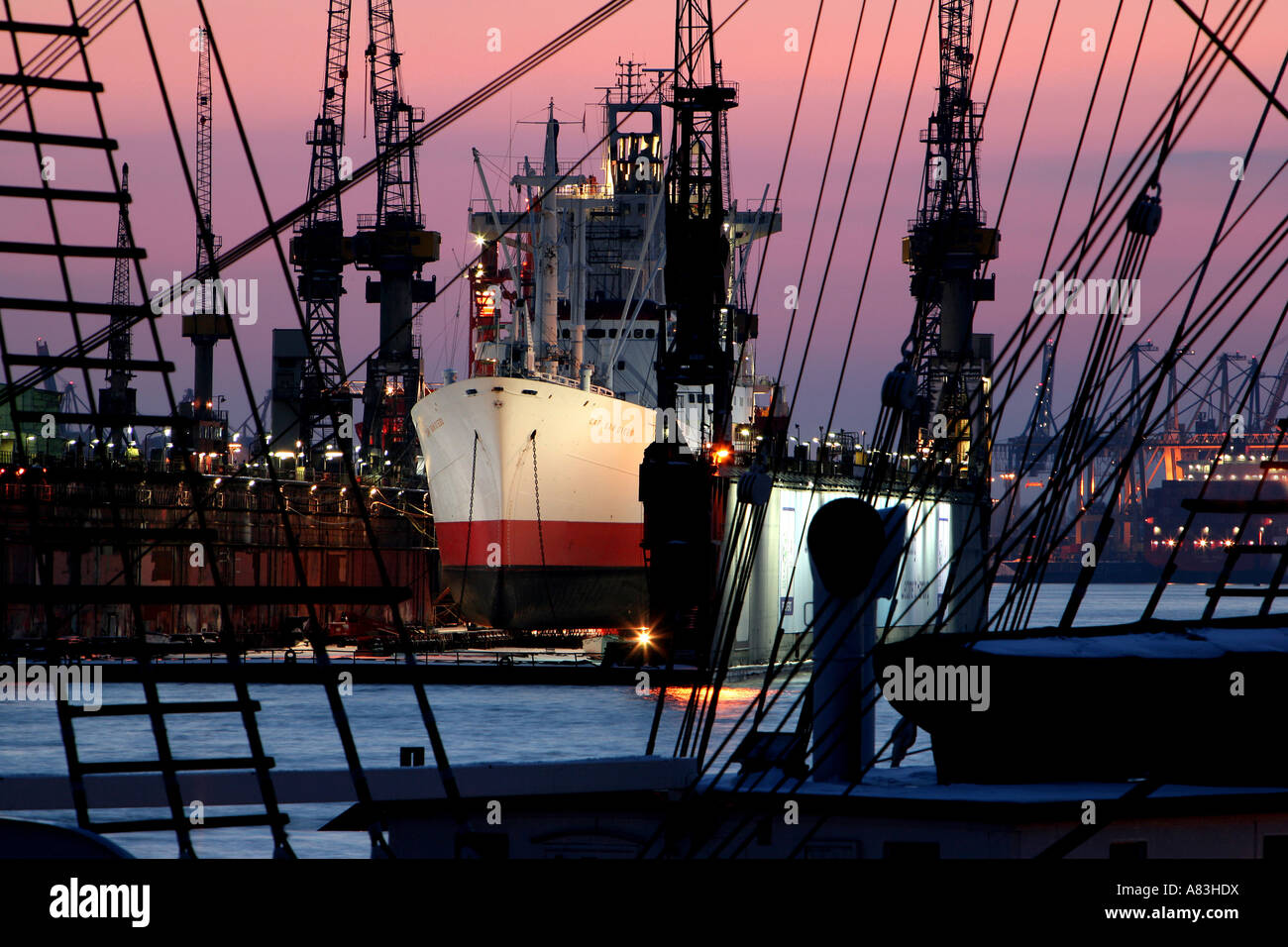 The museums ship "Cap San Diego" a former banana freighter of the 60ies ...