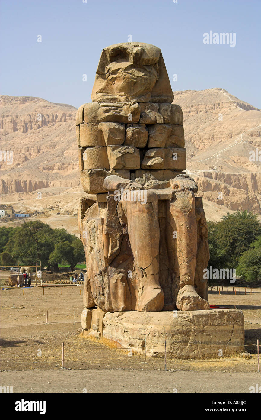 Colossus of Memnon Luxor Thebes Egypt Africa Stock Photo - Alamy