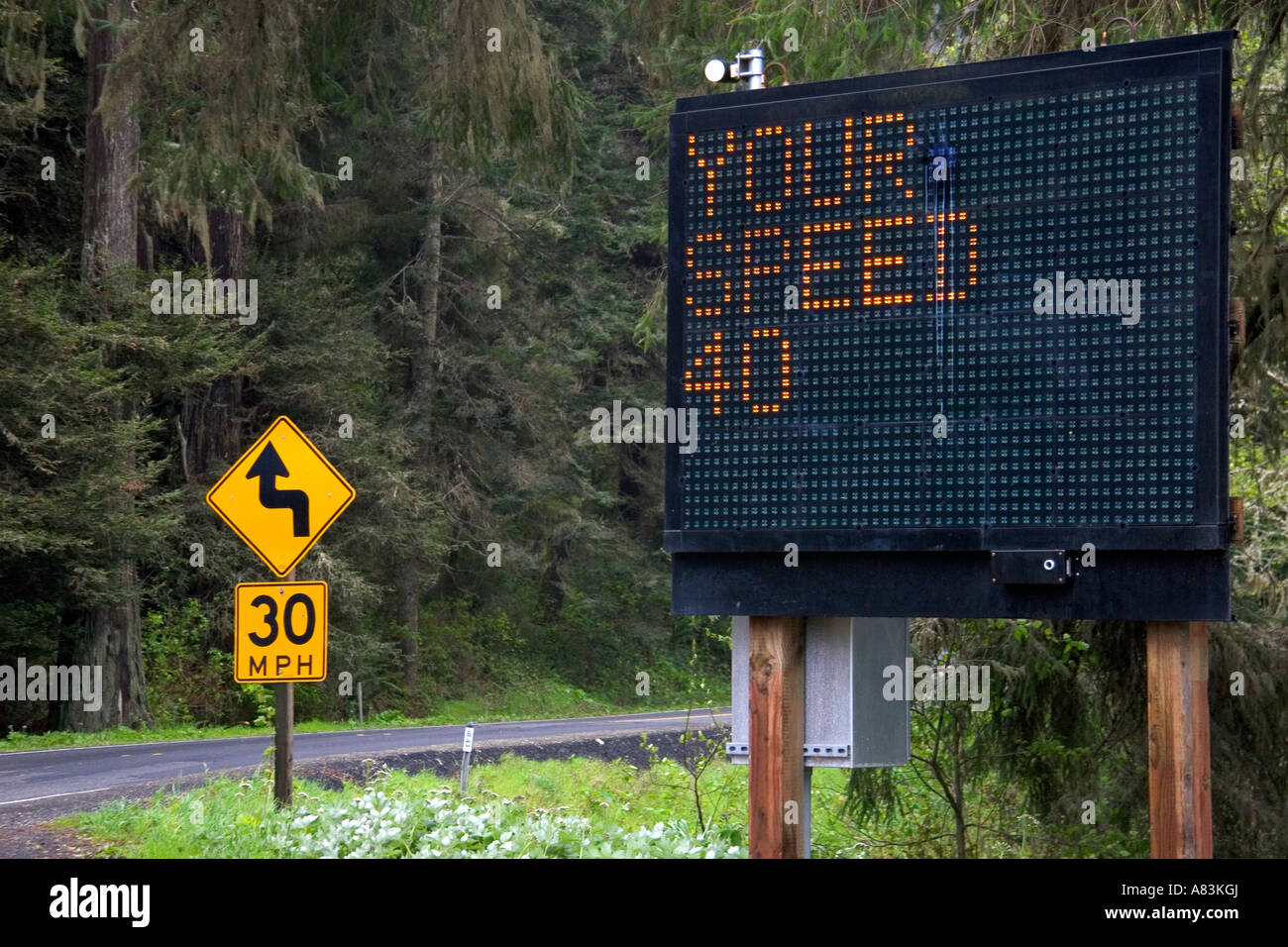Radar operated digital road sign hi-res stock photography and images ...