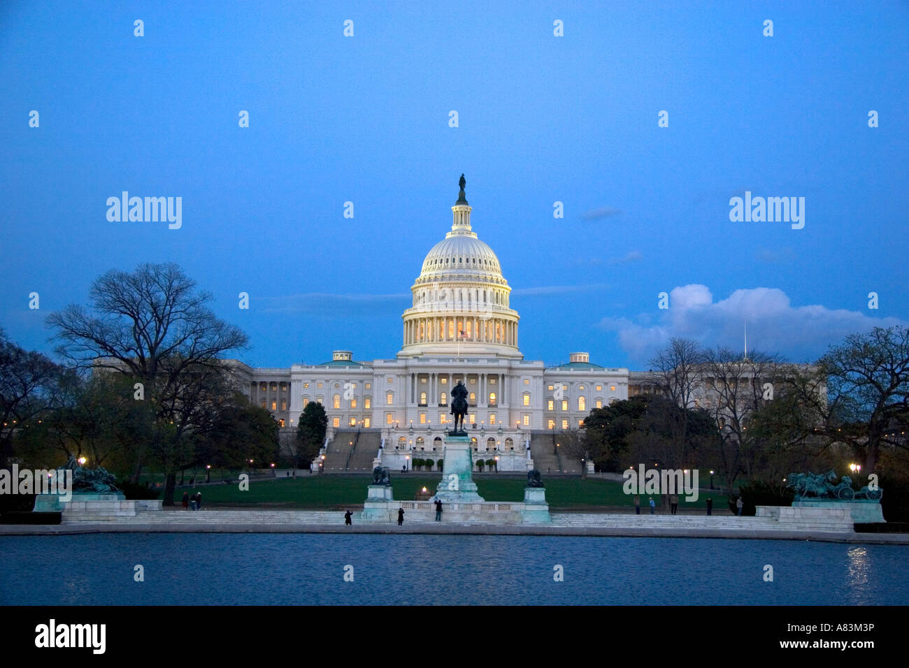 The United States Capitol Building at dusk in Washington D C Stock ...