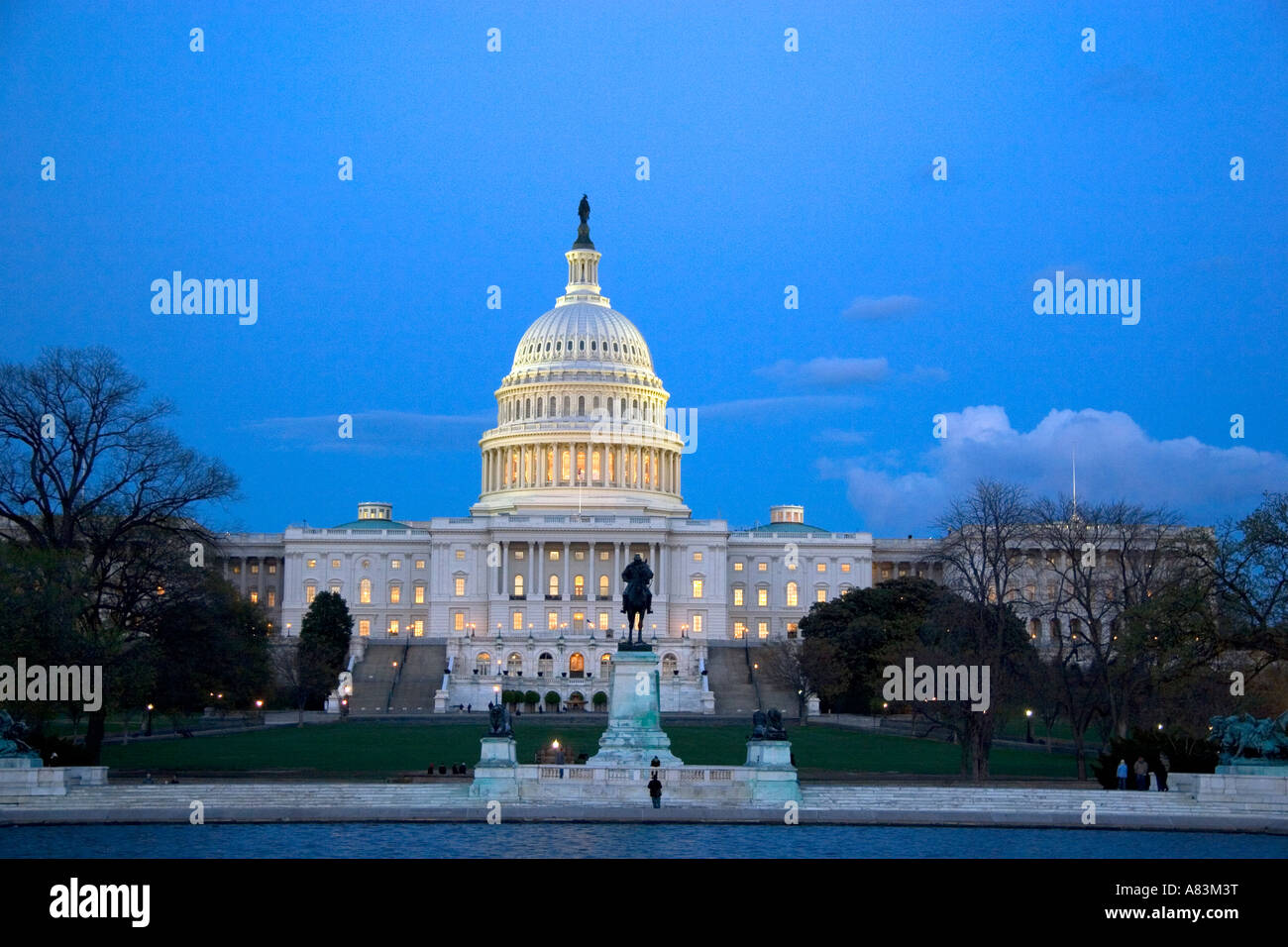 The United States Capitol Building at dusk in Washington D C Stock ...