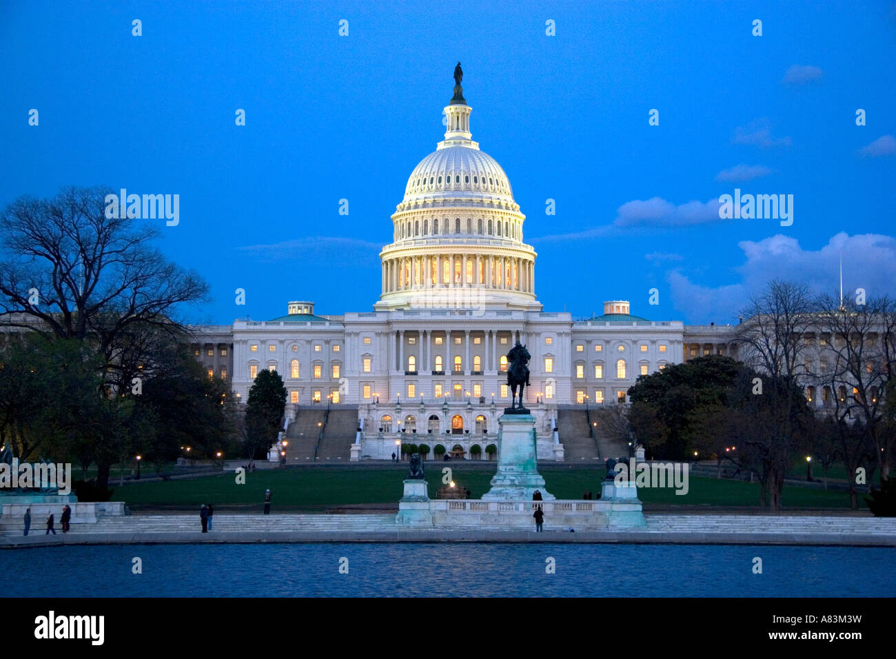 The United States Capitol Building at dusk in Washington D C Stock ...