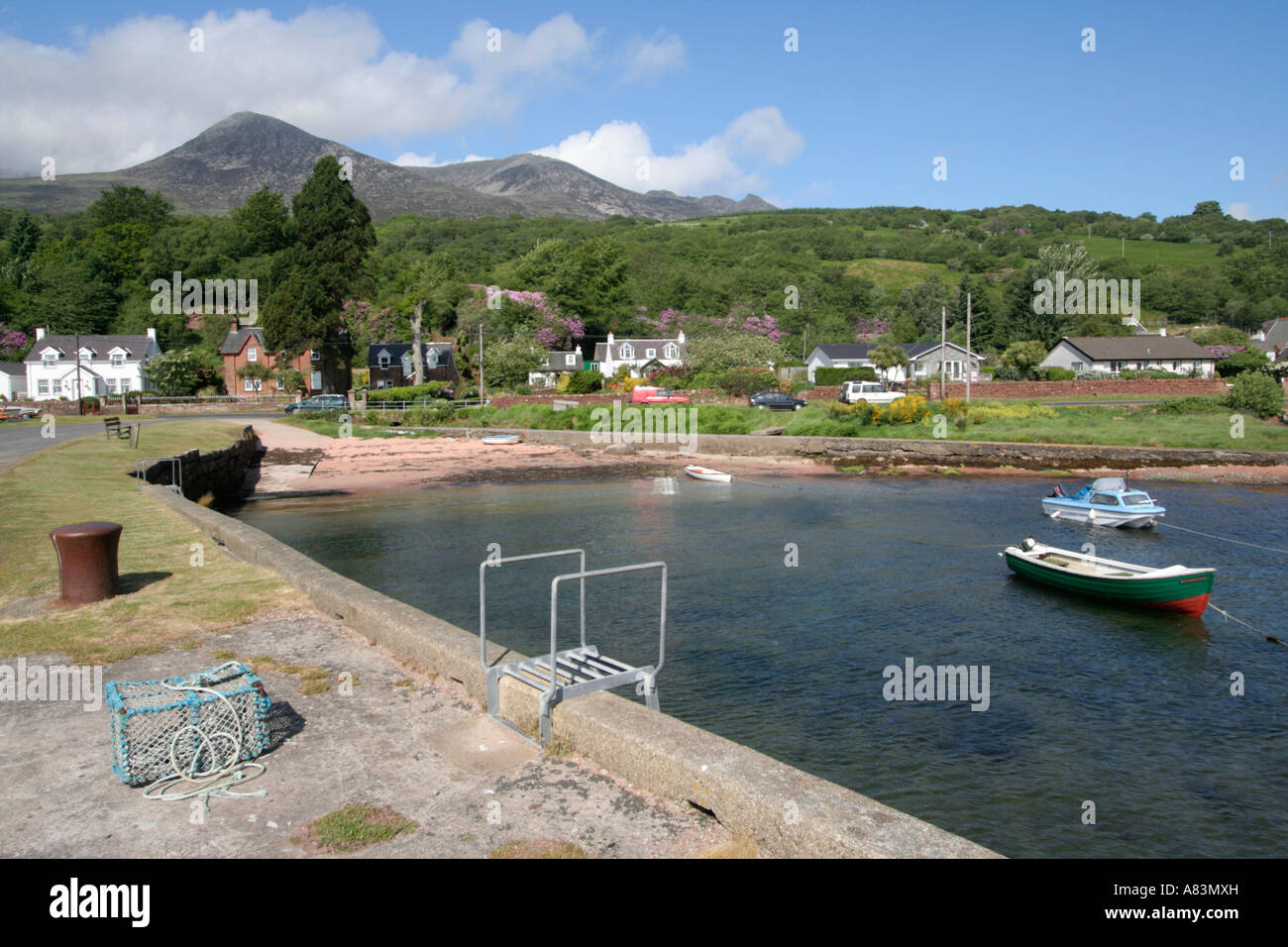 corrie harbour goatfell beyond isle of arran scotland Stock Photo - Alamy